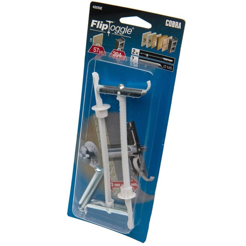 Cobra M5 x 60mm Flip Toggle Cavity Wall Fixings | Pease of Garforth