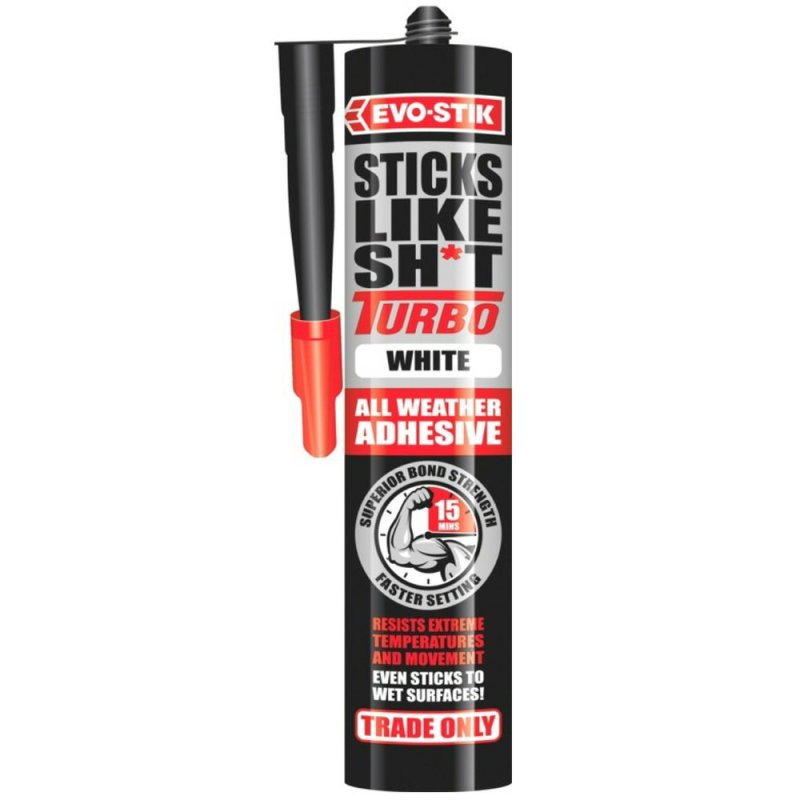 290ml Evo-Stik Sticks Like Sh*t Turbo Adhesive White | Pease of Garforth