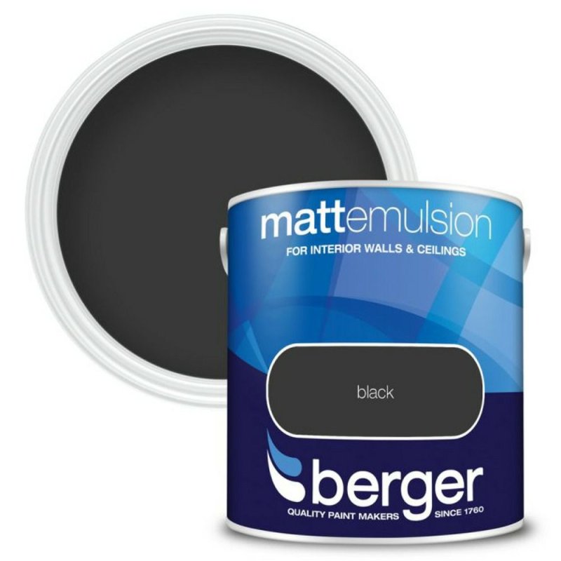 Berger 2.5L Black Matt Emulsion Paint | Pease of Garforth