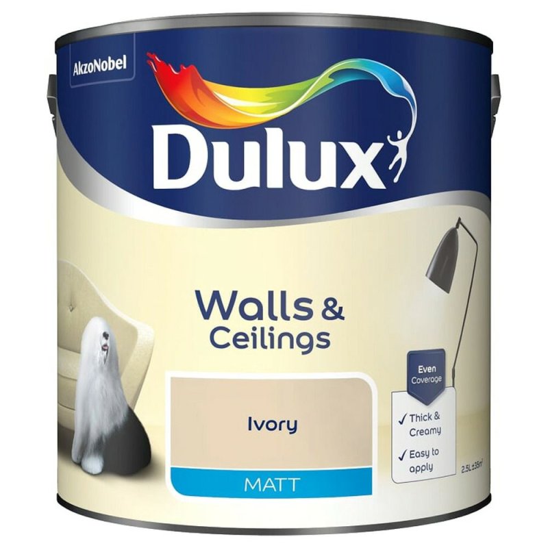 2.5L Dulux Ivory Vinyl Matt Emulsion Paint | Pease of Garforth