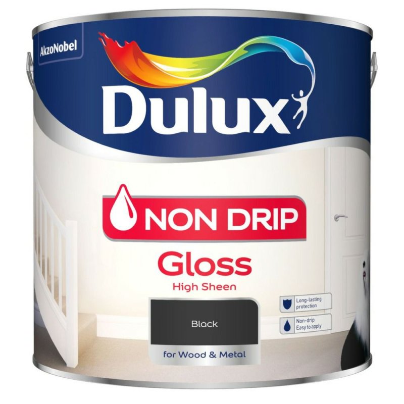 2.5L Dulux Black Non Drip Gloss Paint | Pease of Garforth