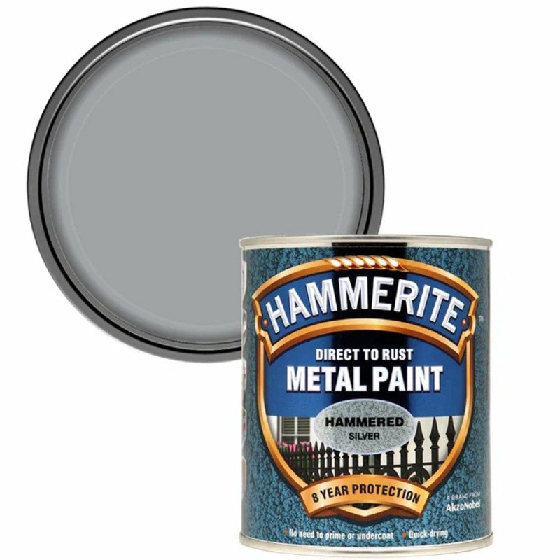 Hammerite 750ml Hammered Effect Silver Metal Paint | Pease of Garforth