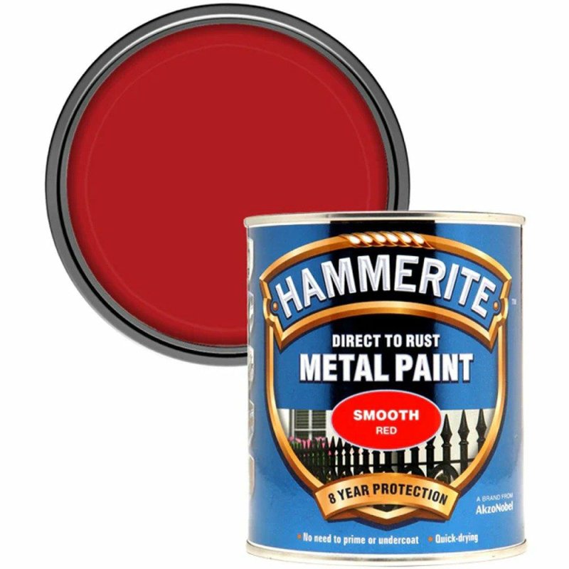 Hammerite 750ml Smooth Red Metal Paint | Pease of Garforth