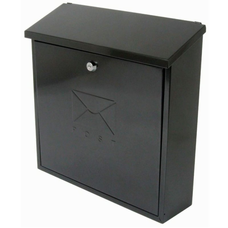 Burg Contemporary Wall Mounted Post Box in Black | Pease of Garforth
