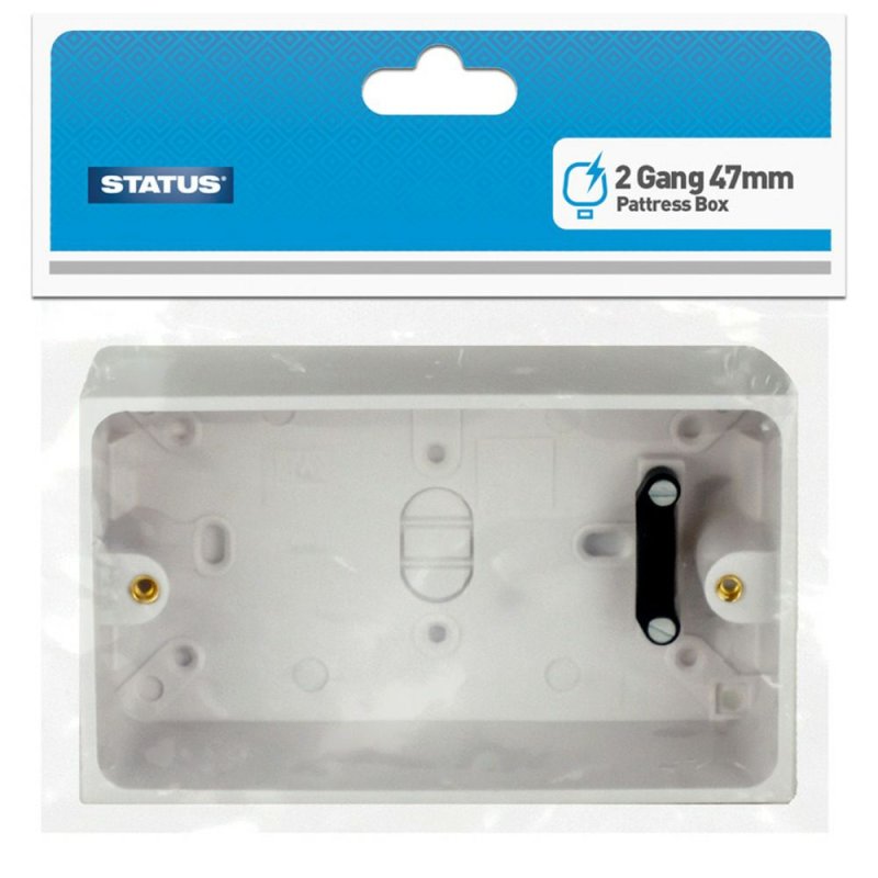 Status 2 Gang 47mm Deep Plastic Pattress Back Box | Pease of Garforth