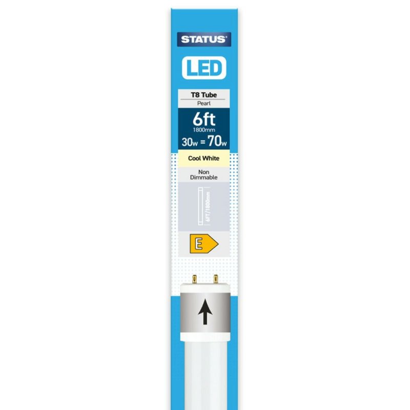 Status 6ft 30W LED Cool White T8 Tube | Pease of Garforth