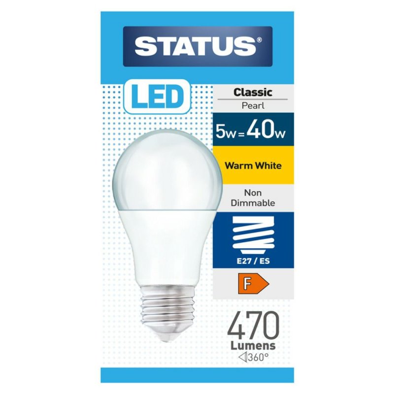 40W Status ES GLS Warm White LED Light Bulb | Pease of Garforth