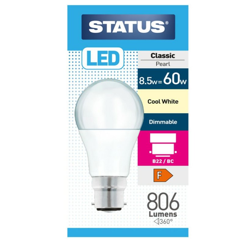 60W Status LED Cool White BC Large Bayonet Cap Bulb | Pease of Garforth