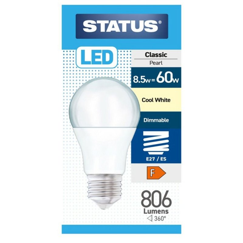 60W Status LED Cool White ES Large Screw Cap Bulb | Pease of Garforth